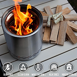 WiFER Mini Fire Stick with Fire Starter & Tongs, 4'' Kiln-Dried Pine Great Firewood for Wood Stoves, Tabletop Fire Pit, BBQ Grill, Pizza Oven, Solo Stove Accessories, BBQ Accessories, 10 lb Box