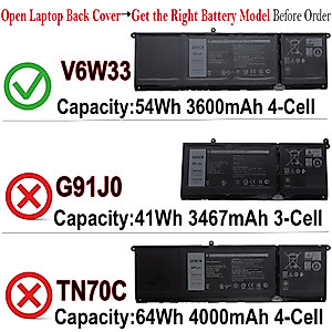 IZKROR V6W33 54Wh Battery Replacement for Dell Inspiron 3510 3511 3515 5310 5410 5418 5510 5515 5518 Latitude 3320 3330 3420 3520 Vostro 3510 3515 3511 3525 5310 5510 5410 5620 Series G91J0 TN70C 15V