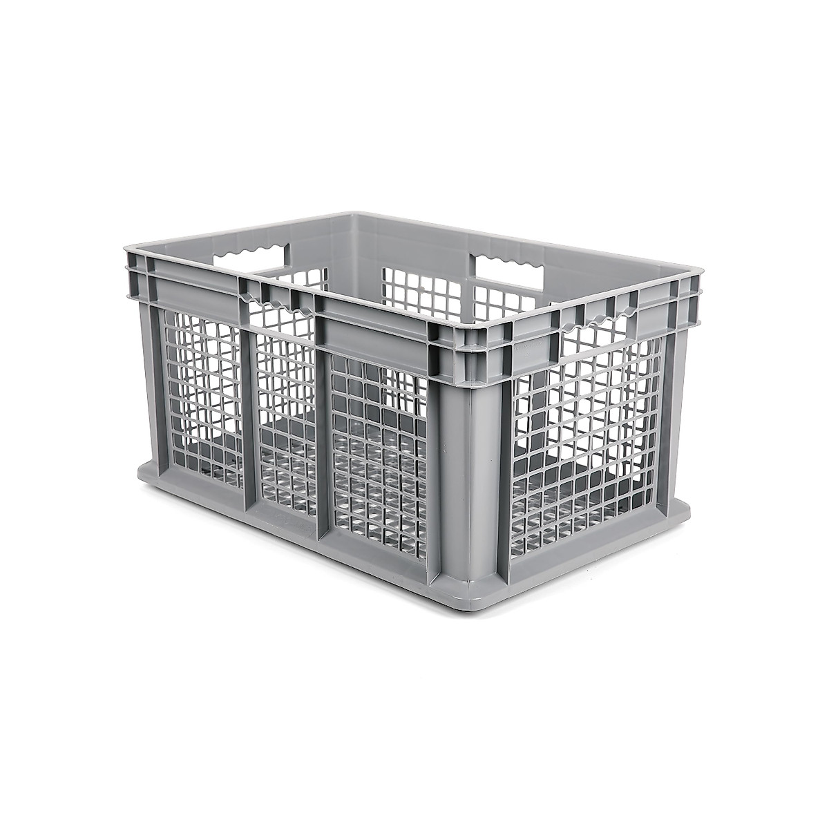 Hudson Exchange 24 x 16 x 12 (3 Pack) Mesh Straight Wall Handled Storage Container Tote, Gray