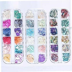 FOMIYES 9 Boxes Nail Glitter Flakes Nail Art Sticker Nail Encapsulation Accessories Manicure Stickers Manicure Accessories Nail Drill bits Nail Stamper Nail Gel Flake 3D Carapace Charm