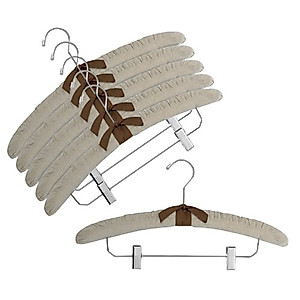 Only Hangers 17" Linen Padded Hangers w/ Chrome Hook & Clips