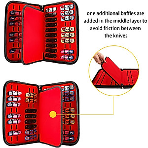Knife Case,Knife Display Case,Knife Storage,40 Slots Folding Knife Holder Organizer,Butterfly Pocket Knife Carrier,Knives Collection Protector For Survival Tactical Outdoor EDC Mini Knife (Black+Red)