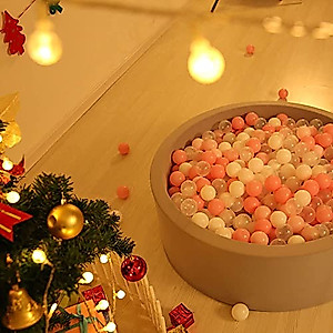 GOGOSO Balls for Ball Pit - Ocean Ball for Toddlers 1-3, Ball Pool with Color Pink Light Pink, White, Transparent and Storage Mesh Bag, 100 pcs, 2.2 Inch