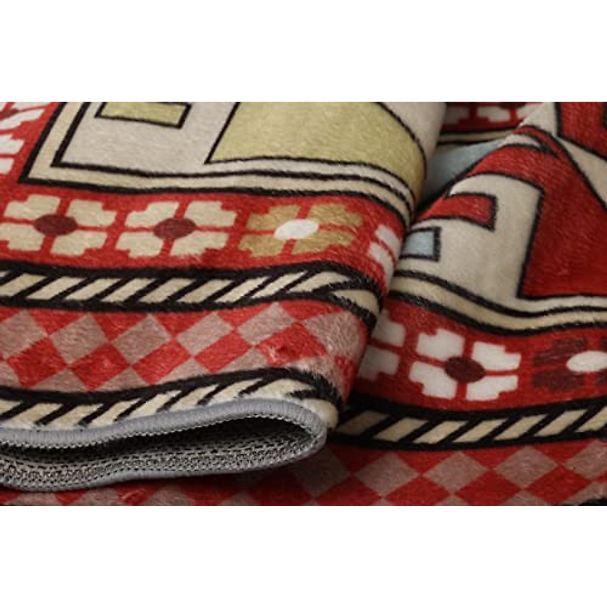 Tapechi Machine Washable Rug – Geometric Area Rug – Pet-Friendly Shed/Stain-Resistant Non-Slip Rug – Boho Retro Traditional Colored Carpet Rugs The Whole Home (5' x 7', Vintage)