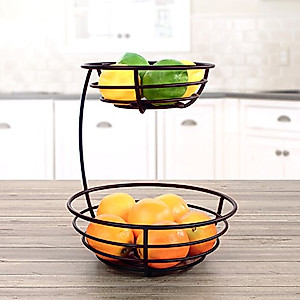 Spectrum Diversified Arched 2-Tier Server for Storage and Organization of Fruit Vegetables Produce and More, Bronze