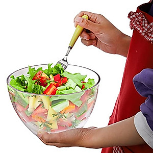 Lyellfe 3 Pack Angled Plastic Bowls, Clear Salad Serving Bowls, Thick Acrylic Candy Bowls for Parties in Assorted Sizes, Snack Bowl for Pasta, Candy, Chips, Fruit, Prep