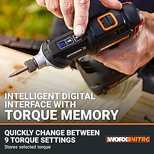 Worx Nitro 20V SwitchDriver 2.0, 2-in-1 Brushless Cordless Drill Driver, Drill Set Rotatable Dual 1/4" Chucks, Compact Cordless Drill with Digital Torque Setting WX177L – (Battery & Charger Included)