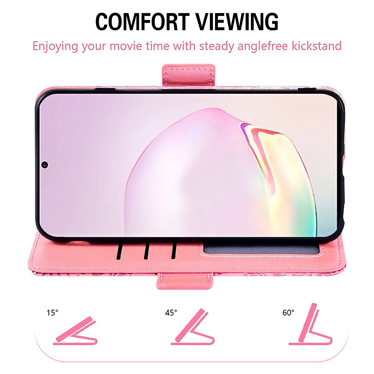 Phone Case for Samsung Galaxy Note 20 Ultra Glaxay Note20 Plus 5G Wallet Cover with Screen Protector Card Holder Flip Wrist Strap Cell Gaxaly Notes 20Ultra Note20+ U + 20+ Twenty Not S20 Rose Gold