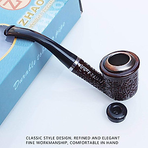Tobacco Pipe, Classic Bent Cigarette Tobacco Pipe Delicate Resin Smoking Pipe Gift, Ideal Gift for Your Boyfriend, Families, Workmates, Fine Workmanship, Comfortable in Hand