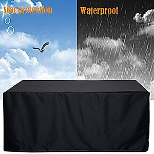 XYXH Garden Furniture Covers Waterproof 42"x42"x28", Rectangle Patio Furniture Cover, Outdoor Table and Chair Set Covers, Dust Resistant Windproof Tear-Resistant Oxford Fabric Snowproof