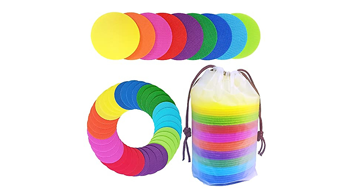 Colorful Classroom Sit Dots - 36 Durable Carpet Markers