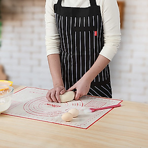 ALIPOBO Extra Thick Non Stick Cookie Dough Rolling Mat, Silicone Pastry Mat with Measurements, Pie Crust Mat, Table & Counter Top Mat (16''(W) 20''(L))