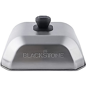 Blackstone 5555 Stainless Steel Square Basting Cover Medium (10" x 10") Flat Top Gas Grill Griddle BBQ Accessories- Cheese Melting Dome and Steaming Cover, Heat Resistant, Dishwasher Safe, Silver