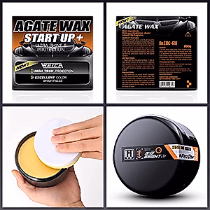 WEICA Ceramic Wax, Premium Carnauba Wax for Cars, Crystal Solid Wax Universal for New Car Paint - Polishing Waxing Makes Vehicle Shine & Dust-proof & Hydrophobic, Detail Protection Lasting (7 oz) Black