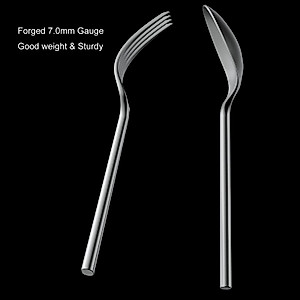 Alata Potter 20-Piece Forged Silverware Set, Service for 4 – Premium Stainless Steel Flatware Set, Modern Design with Satin Finish, Ideal for Home, Kitchen, Party, Camping