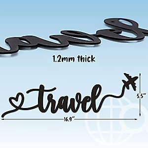 Qmetalart Travel Decor Metal Wall Art Backdrop Decoration Sign Word Hanging for Home Living Room Bedroom Office Housewarming Gift for Travel Lover