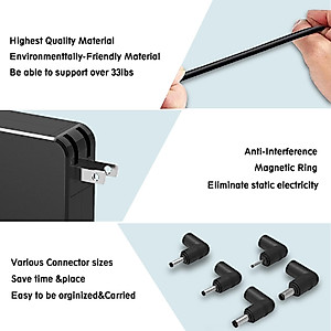 65W 45W 33W Laptop Charger for Asus, with 5 Different Round Connectors for Asus VivoBook ZenBook Chromebook and More Notebook Replacement Power Supply Adapter