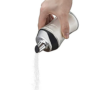 J&M Design Sugar Dispenser Shaker w/Pour Spout For Coffee Bar Accessories, Tea Organizer Station Essentials, Coffee Gifts & Kitchen Baking w/Easy Spoon Pouring Lid - 7.5oz Glass Jar Container Bowl