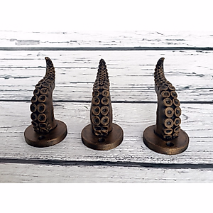 3 Piece Tentacle Hook Set Octopus Hangers Towel hooks antique bronze finish