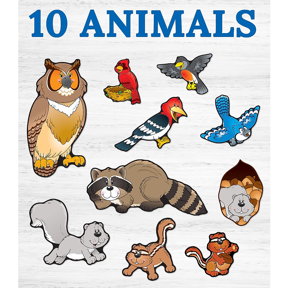 Carson Dellosa Woodland Bulletin Board Set—Seasonal Tree Cutout With Forest Animals, Autumn Leaves, Acorns, Elementary Classroom and Homeschool Decorations (120 pc)