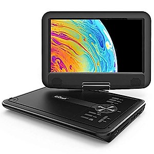 ieGeek 11.5" Portable DVD Player with SD Card/USB Port, 5 Hour Rechargeable Battery, 9.5" Eye-Protective Screen, Support AV-in/ Out, Region Free, Black