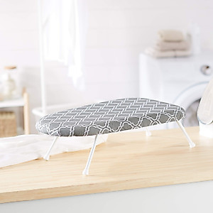 Amazon Basics Tabletop Ironing Board with Folding Legs - Trellis Removable Cover