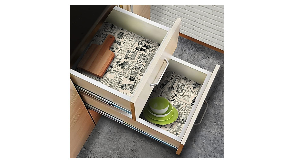 JZ Home Vintage Newspaper Contact Paper - Peel & Stick Wallpaper