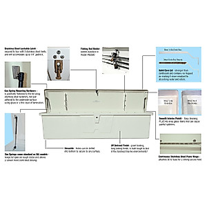 TAYLOR MADE PRODUCTS White 67.75"L x 27.75"W x 26"H Stow 'N Go UV-Resistant Polyethylene Waterproof Storage Box with Stainless Steel Lockable Latch for Docks, Decks, Patios, Pool Areas - 2020108529