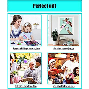 cupmod 5D Diamond Painting Kits for Adults, Giraffe Full Drill Round Crystal Rhinestone Diamond Art Gem Painting，Diamond Painting Animals for Home Wall Decor 11.7x15.8 inch