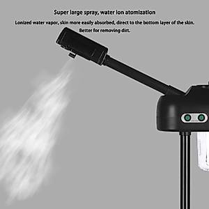 Professional Ozone Facial Steamer with Hot Mist, Face Steamer Machine for Esthetician, Home Salon Spa Facial Cleaning (Black)