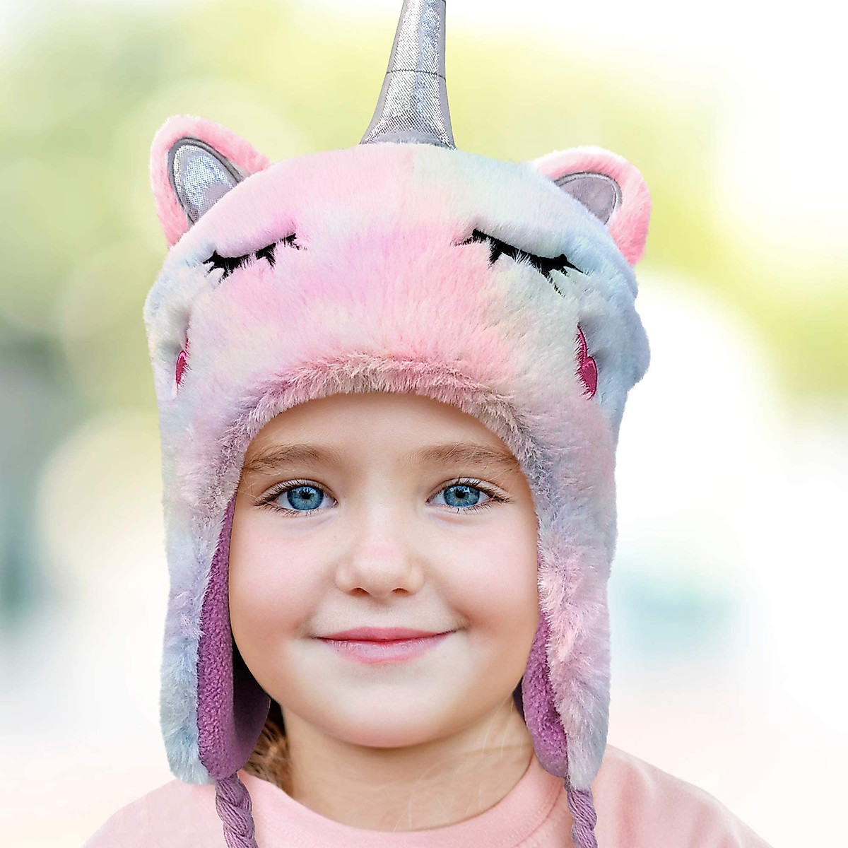 Toddler Winter Hat and Gloves Set for Ages 4-7 or Boys & Girls Winter Hat & Toddler Mittens Ages 2-4 (Multicolor Unicorn - Gloves, 4-7 Years)