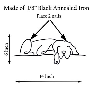 Matani Metal Dog Wall Decor | Dog Wall Art | Metal Wall Art | Metal Wall Decor | Minimalist Room & Living Room Wall Décor (Sleeping Dog)