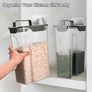 Komzon Rice Storage Container 10lb, Airtight Dry Food Cereal Containers Storage, BPA Free Rice dispenser with Pouring Spout Portable Handle for Flour Pasta Grain and Baking Pet Dog Cat Food Container