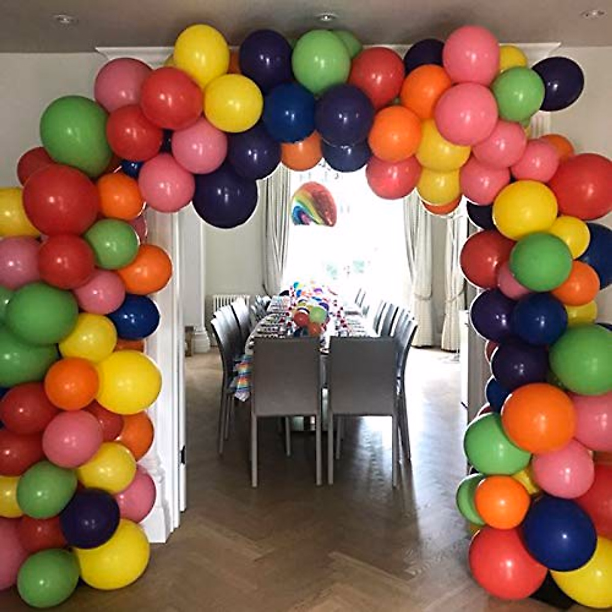 100Pack Balloon Garland & Arch Kit for Fiesta Party -100Pack Latex Balloons, 16 Feets Arch Balloon Decoration Strip for Mexican Party, Taco, Coco Party, Birthday, Baby Shower,Wedding