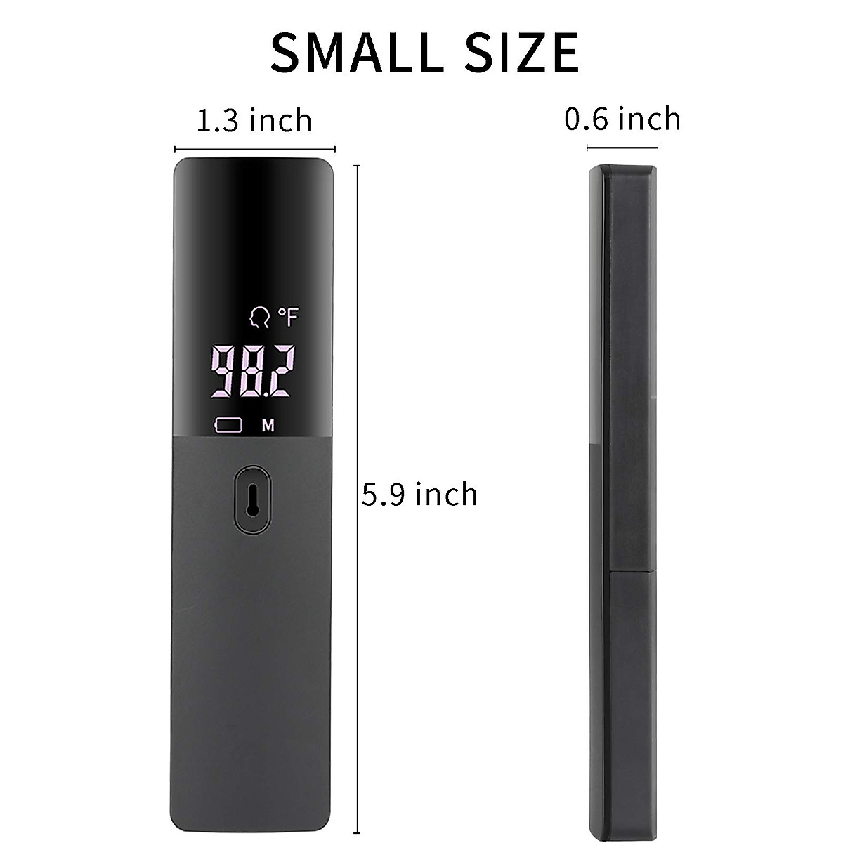 Black Non-Contact Infrared Forehead Thermometer, Medical Grade, for All Ages from Infants and Adults, Accurate Instant Readings, LCD Display, Fever Alarm, Memory Function, Compact and Stylish