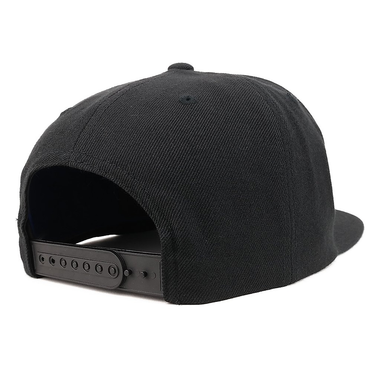 Flexfit Diamond Embroidered Flat Bill Snapback Cap - Black with Red Thread