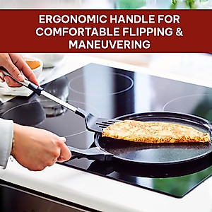 Alva Energy Ceramic Nonstick Crepe Pan Griddle Skillet Induction Non Toxic Cookware 9.8" PFAS, PFOA & PFTE Free, Pancake Pan, Egg Pan, Omelette Pan, Induction Safe, Add to Your Pots and Pans Set