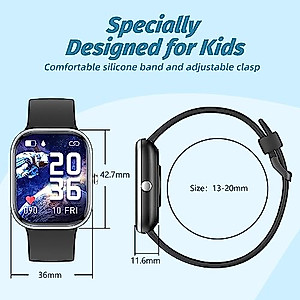 YOUSOKU Fitness Tracker Watch for Kids, IP68 Waterproof Kids Smart Watch with 1.5" DIY Dials 19 Sport Modes, Pedometers, Heart Rate, Sleep Monitor, Great Gift for Boys Girls Teens 6-14