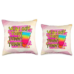 That Yummy Loaded Tea Lover Loaded Tea Junkie Item Yea I Got That Yummy Lover Loaded Tea Junkie Throw Pillow, 18x18, Multicolor