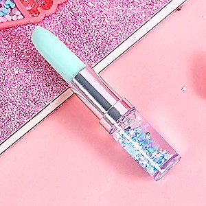 Kawaii Lipstick Gel Pen Creative Oil Quicksand Colorful Cute Stationary 0.5mm Signature Pens Black Ink Office School Supplies
