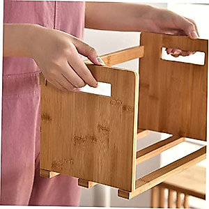 DOITOOL 1pc Bookshelf Storage Rack Children Bookshelf Bookshelf for Desk Heavy Duty Bookshelf Desk Bookshelf Wooden Bookshelf Expandable Desktop Organizer Book Holder Desktop Decor Bamboo