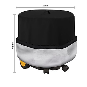 Black Cover for Shop Vac, 24''D x 26.5''H Wet and Dry Shop Vacuum Cleaners Dust Cover Protection for 12-16 Gallon Shop Wet Dry Vacuums