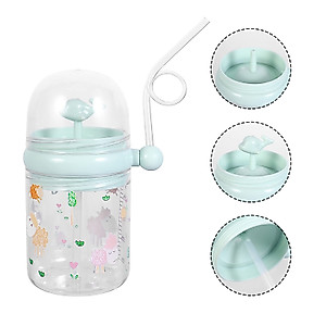 TOYANDONA Baby Drinking Cup with Straw Water Whale Spray sippy Cup Portable Toddler Cups Summer Water Cup Green(Pattern Random)