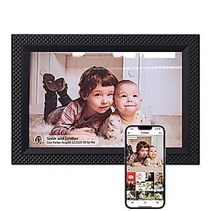 Frameo Digital Photo Frame WiFi 10.1 inch Display IPS 1280 * 800 Touch Screen Digital Picture Frame 16GB Instantly Share Photos and Video via Frameo App for Friend Gift Black
