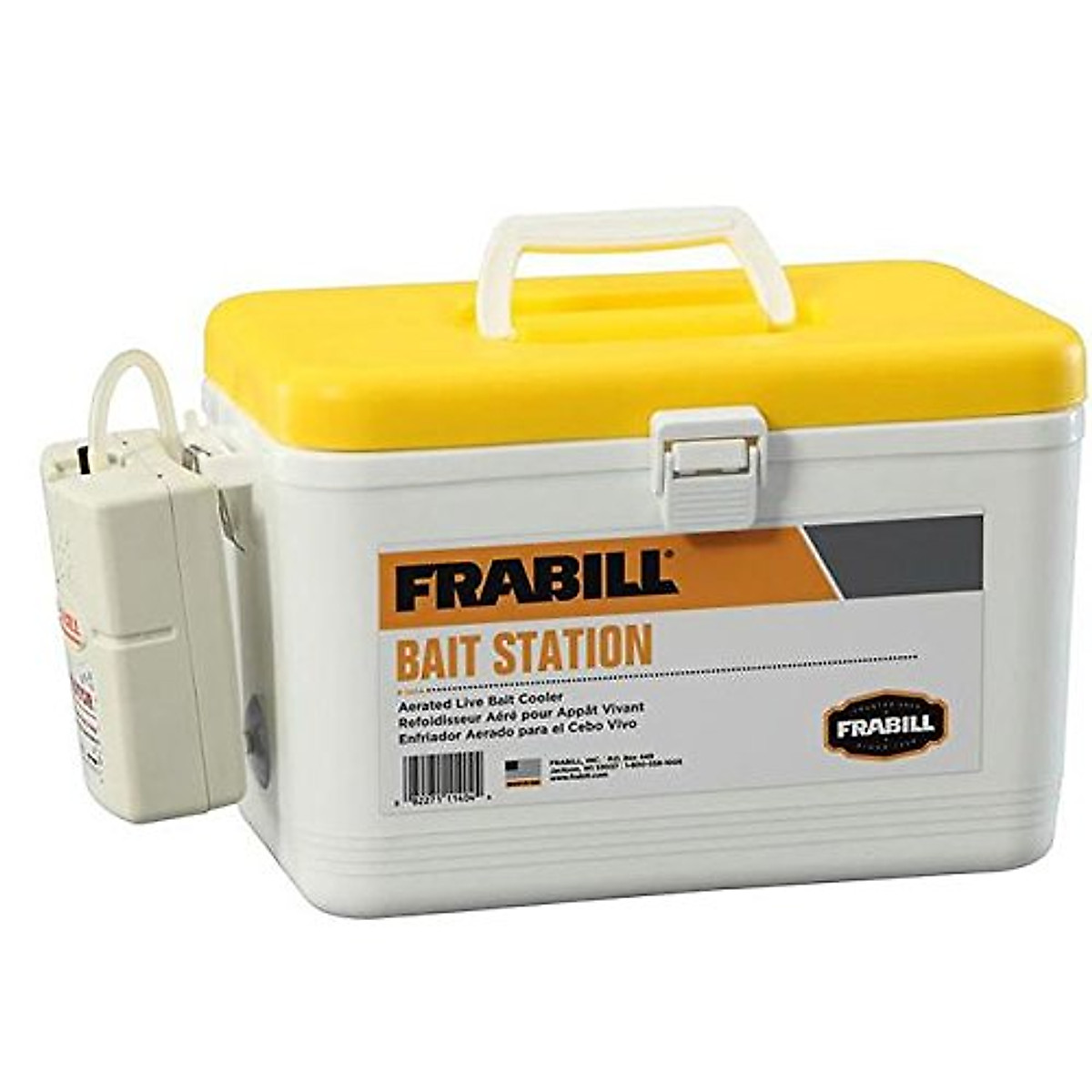 Frabill Bait Box with Aerator | Live Bait Storage Cooler with Portable Aerator | 8-Quart Capacity