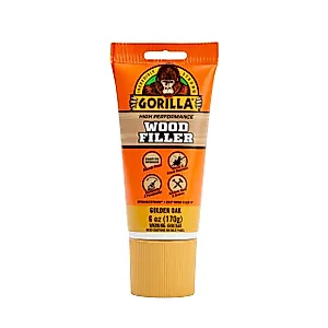Gorilla All Purpose Wood Filler, 6oz Tube, Golden Oak (Pack of 1)