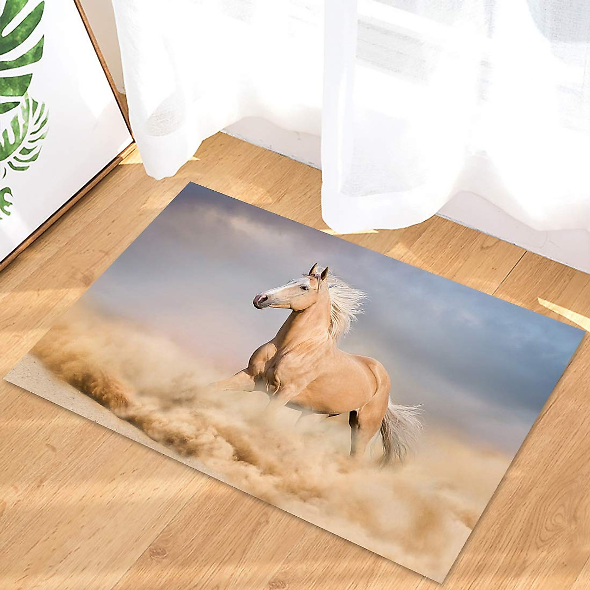 Fandim Fly Funny Indoor Doormat 20 x 31.5 Inches A Horse Running in The Desert Home and Office Decorative Entry Rug Garden/Kitchen/Bedroom Mat