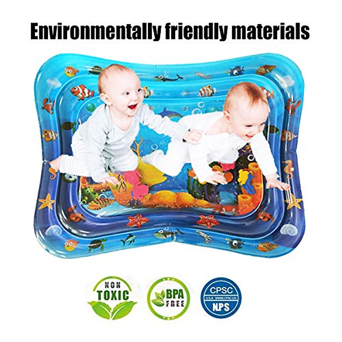 QINGBAO Baby Tummy Time Water Play Mat (Large Size 39.7x31.5)-3 6-9 Years Old Boys and Girls Sensory Development Toys (39.7"x31.5")