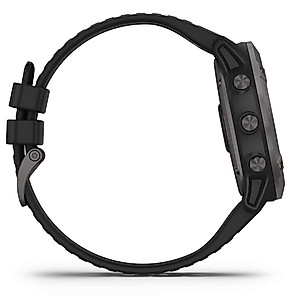 Garmin 010-02157-10 Fenix 6X Sapphire Multisport GPS Smartwatch Carbon Gray DLC Bundle with Premium 2 YR CPS Enhanced Protection Pack