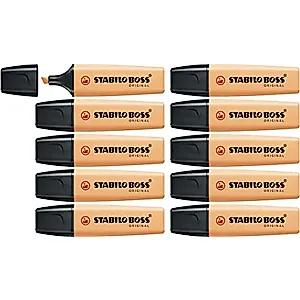 Highlighter - STABILO BOSS Original Pastel - Pack of 10 - Pale Orange
